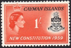 Stamp: Arms of Cayman Islands (Cayman Islands) (New constitution) Mi:KY ...