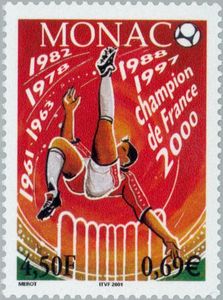 Stamp: Winning the French Football Championship 2000 by AS Monaco ...