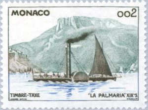 Stamp: Steamer 'La Palmaria' (19th cent.) (Monaco(Post transport) Mi:MC ...