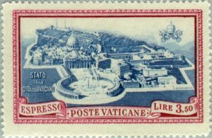 Stamp: Pope Pius XII (Vatican City(View of the Vatican) Mi:VA 111,Sn:VA ...