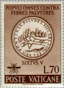 Stamp: Medal of Sixtus VI (Vatican City(Against Malaria) Mi:VA 395,Sn ...
