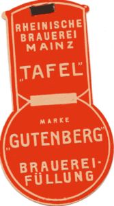 Drink Label: Tafel - Gutenberg - cord label (Rheinische Brauerei ...