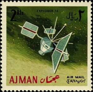 Stamp: Explorer 14 (Ajman(Space Research (1968)) Mi:AJ 264A,Yt:AJ PA31G ...
