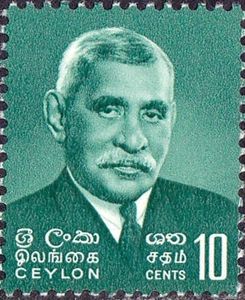 Stamp: Dudley Shelton Senanayake (Ceylon(Definitive Issue 1964-72) Mi ...