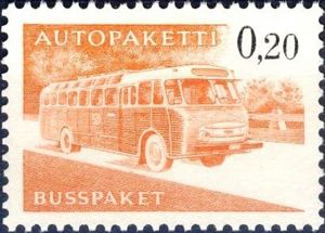 Stamp: Post Coach (Finland(Bus parcel stamps - 1963) Mi:FI AP11x,Sn:FI ...