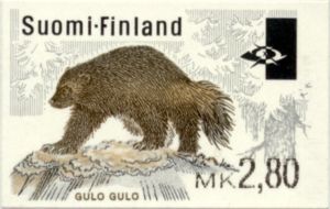Stamp: Dassault-ATM (PA10), Wolverine (Gulo gulo) (Finland(Machine ...