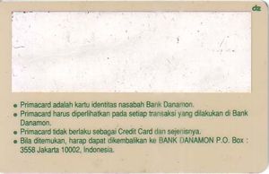 Bank Card: Primacard (Bank Danamon, IndonesiaCol:ID-GM-0021