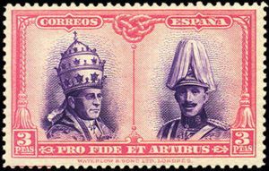 Stamp: In Favour of San Damasco Catacombs (Spain(In favor of San Damaso ...