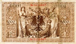 Banknote: 1,000 Mark (Germany(1910 Issue - Reichsbanknote, Imperial ...