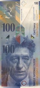 Banknote: 100 Franken/Francs/Franchi (Schweiz(1994-2014 Issue National ...