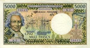 Billete de Banco: 5,000 Francs (Tahití) (1969-1985 ND Issues) Wor:P-28c