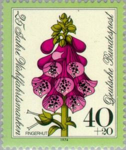 Stamp: Flowers (Germany, Federal Republic(Welfare: 25 years welfare ...