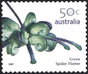 Stamp: Green Spider Flower (Grevillea mucronulata) (Australia ...