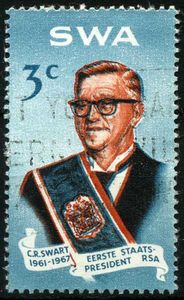 Stamp: Charles Robert Swart (South-West Africa(Charles Robert Swart) Mi ...