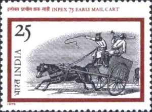Stamp: Early Mail Cart (India(INPEX '75 National Philatelic Exhibition ...