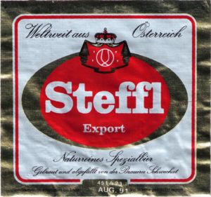Drink Label: Steffl Export (Brau Union Österreich AG, AustriaCol:AT ...