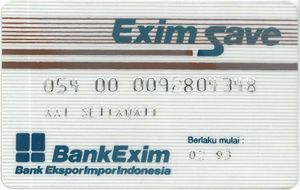 Bank Card: Exim Save (Bank Exim, IndonesiaCol:ID-GM-0023