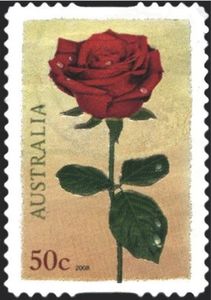 Stamp: Red Rose 2008 scented stamp (Australia(Greeting Stamps - Love ...