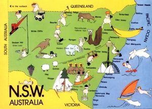 Postcard: Map of New South Wales, Australia (Australia(_ NEW SOUTH ...