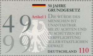 Stamp: 50 years German Constitution (Germany, Federal Republic(50th ...