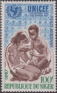 Stamp: UNICEF, 21th Anniversary (NigerMi:NE 176,Sn:NE C78,Yt:NE PA78,Sg ...
