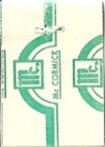 Tea Label: McCormick, white label, green name of the brand (McCormick ...
