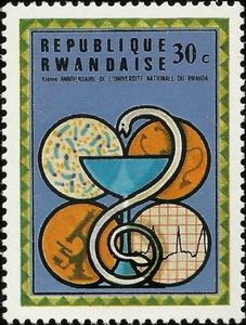 Stamp: Hygiene Emblem (Rwanda(10th anniversary of the National ...