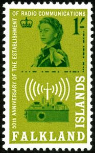 Stamp: Radio Communications (Falkland Islands(50th Anniv, Radio) Mi:FK ...