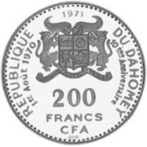 Moeda: 200 CFA Francs (10th Anniversary of Independence) (Daomé(French ...