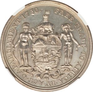 Coin: 1 Ackey (Gold Coast(1819 - Standard Coinage) WCC:km9