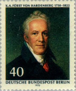 Stamp: Duke Karl August von Hardenberg (1750-1822) (Berlin(150th death ...