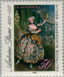 Stamp: La Barbarina (painting of Barbara Campanini) (Berlin(Pesne ...