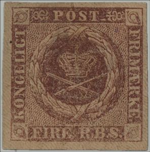 Stamp: Royal insignia (Denmark(FIRE R.B.S.) Mi:DK 1IIa,Sn:DK 2,Yt:DK 2 ...