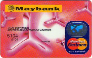 Bank Card: MasterCard Electronic (Maybank, SingaporeCol:SG-MC-0001