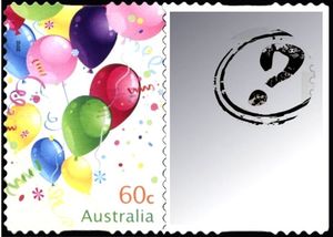 Stamp: Balloons 2012 with personalizable label (Australia(Greeting ...