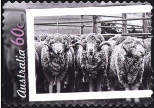 Stamp: Merino Sheep (Ovis ammon aries) (Australia(Living Australian ...