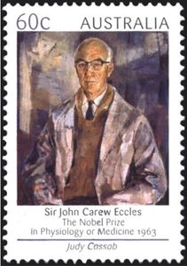 Stamp: Sir John Carew Eccles, 1963 (Australia(Nobel Prize Winners) Mi ...