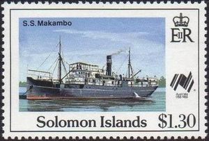Stamp: S.S. "Makambo" (freighter) (Solomon Islands(Colonization of ...