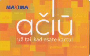 Functional Card: Maxima Ačiū (Shops - Supermarkets, Lithuania(Maxima ...