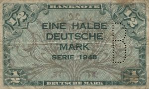 Banknote: ½ Deutsche Mark (Germany, Federal Republic) (1948 First Issue ...