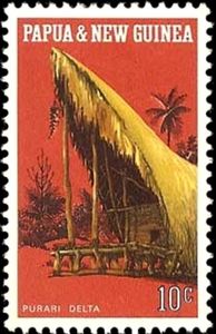 Stamp: Purari Delta dwelling (Papua New Guinea(Native Dwellings) Mi:PG ...