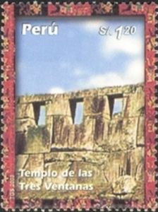 Stamp: Machu Picchu - Three windows Temple (Peru) (Machu Picchu) Mi:PE ...