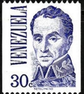 Stamp: Simón Bolívar (1783-1830) (Venezuela(Simón Bolívar - by José Maria Espinoza) Mi:VE 2027C ...