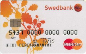 Bank Card: MasterCard Standard (Swedbank, EstoniaCol:EE-MC-0114.01