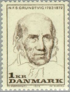 Stamp: Grundtvig, N.F.S. (Denmark) (Anniversaries and Events 1972) Mi ...