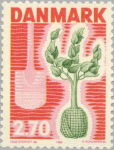Stamp: Tree planting campaign (Denmark(Anniversaries and Events 1984 ...