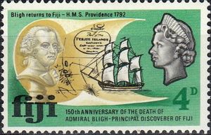 Stamp: Admiral Bligh, HMS Providence (Fiji(150th Death Anniversary of ...