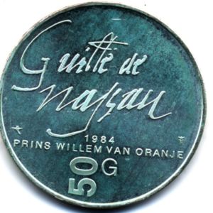 Moneda: 50 Gulden (400th Death anniversary William of Orange) (Países ...