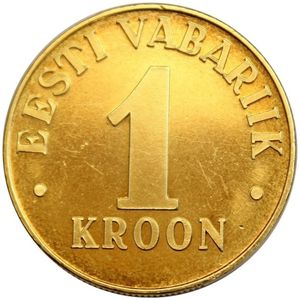 Coin: 1 Kroon (Estonia(1991~2009 - 2nd Republic (Krooni)) Col:EE-000026 ...