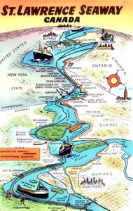 Tarjeta Postal: Map of St. Lawrence Seaway, Canada (CanadáCol:CA-000221